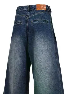 Natasha Zinko Pleated Wide-leg Jeans - Blue