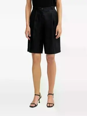 Sisley Pleated Linen Bermuda Shorts