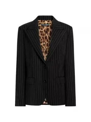 Dolce & Gabbana Linda Single-breasted Jacket In Pinstripe Wool
