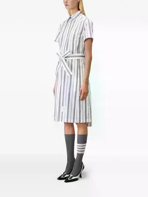 Thom Browne Repp Stripe Cotton Shirtdress