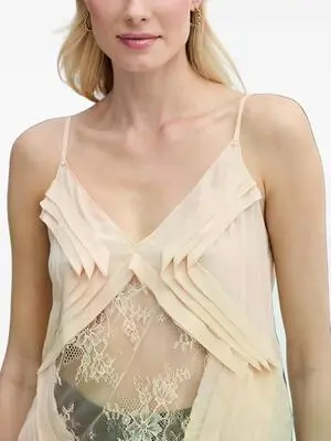 Sisley Lace-insert Pleated Blouse