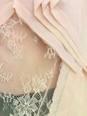 Sisley Lace-insert Pleated Blouse