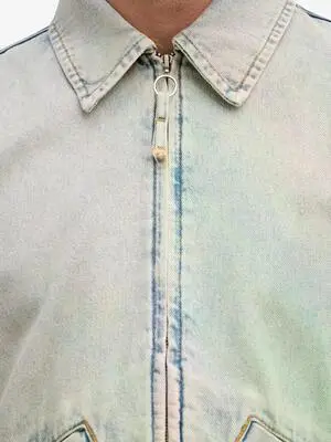 Sisley Acid-wash Zip-up Denim Jacket