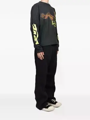 JUN/NAKAYAMA Graphic-print Long-sleeve T-shirt - Black