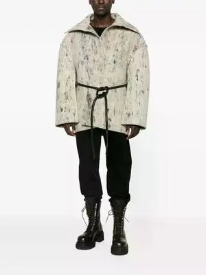 Rick Owens Dracucollar Extreme-collar Coat - White