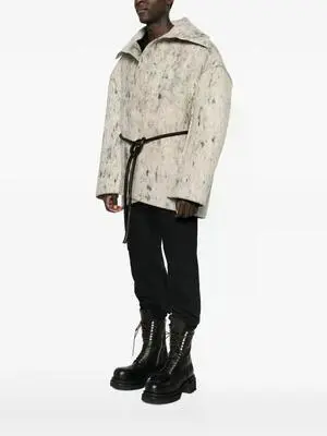 Rick Owens Dracucollar Extreme-collar Coat - White