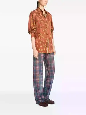 Dries Van Noten Elasticated Lurex Pants - Blue