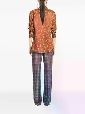 Dries Van Noten Elasticated Lurex Pants - Blue