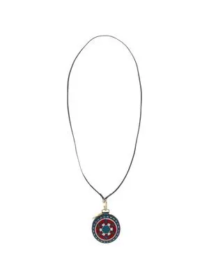 BLACK MEANS Embroidered Circle Coin Case - Blue