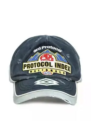 PROTOCOL INDEX Distressed Baseball Cap - Blue