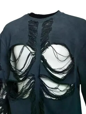 JUN/NAKAYAMA Distressed Cross-motif Sweater