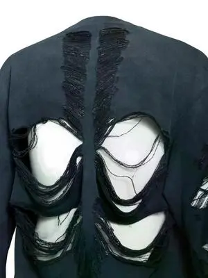 JUN/NAKAYAMA Distressed Cross-motif Sweater
