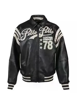 PELLE PELLE Studded Logo-patch Jacket - Black