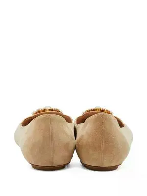 Casadei Crystal-embellished Suede Pointed-toe Pumps