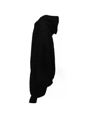 JULIUS Cotton Jacquard Zip-up Hoodie - Black