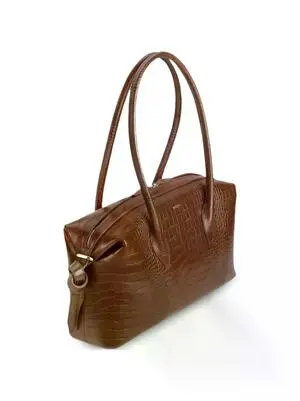 Yuzefi Brioche Croc-effect Leather Shoulder Bag - Brown