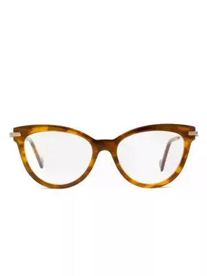 Moncler Tortoiseshell-effect Cat-eye Frame Glasses
