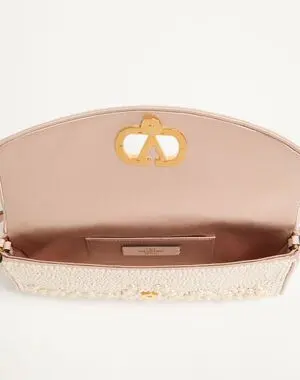 Valentino Garavani Devain Small Shoulder Bag With Pearls And Rhinestones