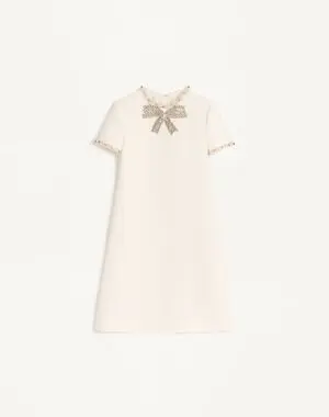 Valentino Garavani Embroidered Crepe Couture Short Dress
