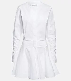 Alaïa Cotton Poplin Minidress - White