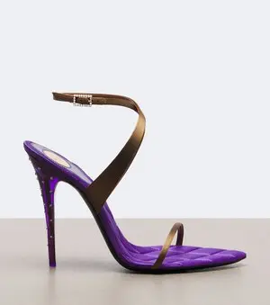 Saint Laurent Embellished Crêpe Satin Sandals