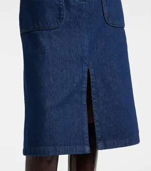 Dries Van Noten Denim Midi Skirt