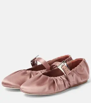Paris Texas Sveva Satin Ballet Flats