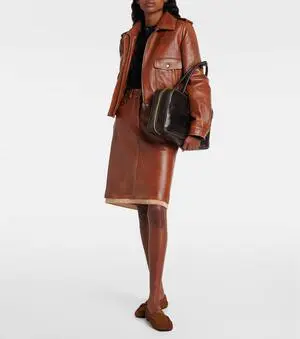 Miu Miu Beau Leather Tote Bag