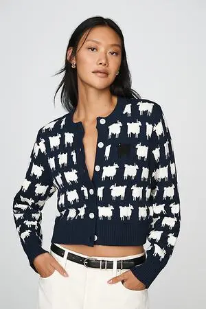 ROWING BLAZERS Cotton Cropped Cardigan Sweater