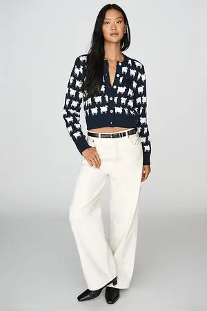 ROWING BLAZERS Cotton Cropped Cardigan Sweater