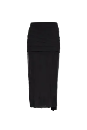 Valentino Garavani Silk Skirt With Lace Trim