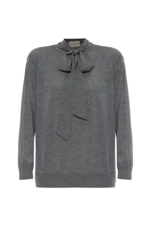Valentino Garavani Wool Sweater With Decorative Tie