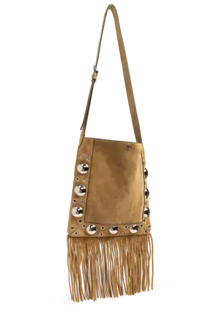 Valentino Garavani Suede Fringe Shoulder Bag