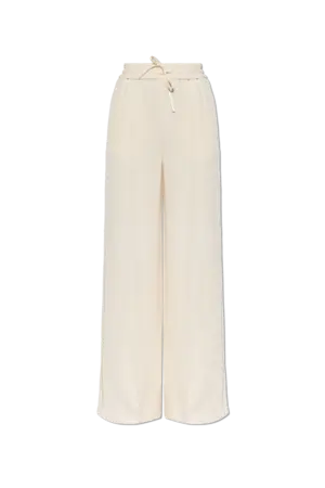 Valentino Garavani Silk Trousers With Leg Stitching