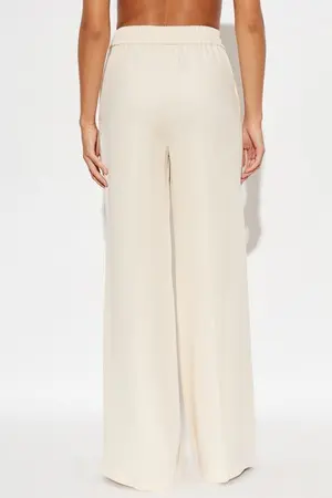Valentino Garavani Silk Trousers With Leg Stitching