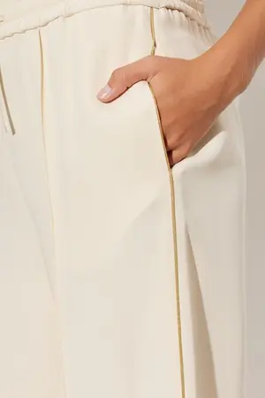 Valentino Garavani Silk Trousers With Leg Stitching