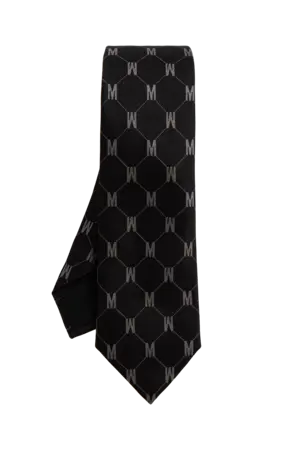 Moschino Silk Monogram Neck Ties - Black