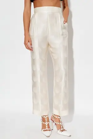Valentino Garavani Silk Pleated Trousers