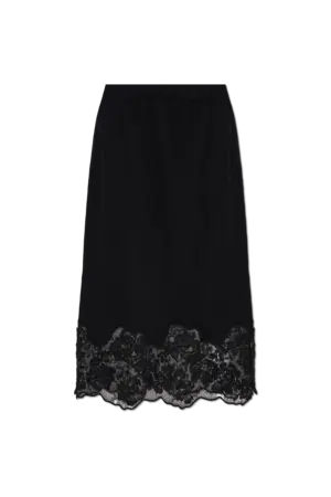 Fabiana Filippi Wool Skirt With Lace Trim