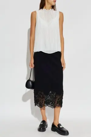 Fabiana Filippi Wool Skirt With Lace Trim