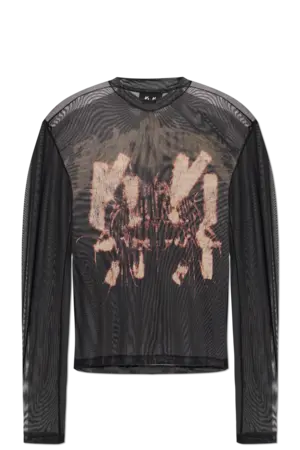 44 LABEL GROUP Transparent T-shirt - Black