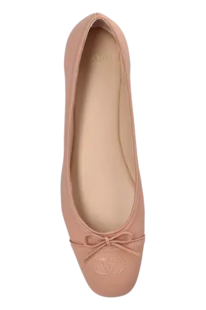 Valentino Garavani Leather Ballet Flats With Logo