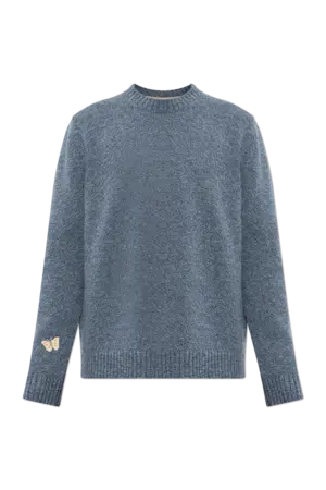 Valentino Garavani Wool Sweater With A Crew Neck - Blue
