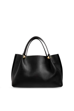 Valentino Garavani Leather Shopper Bag - Black