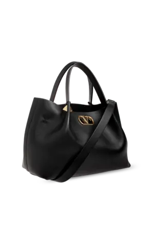 Valentino Garavani Leather Shopper Bag - Black