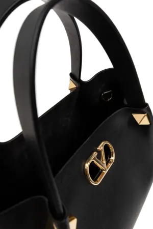 Valentino Garavani Leather Shopper Bag - Black