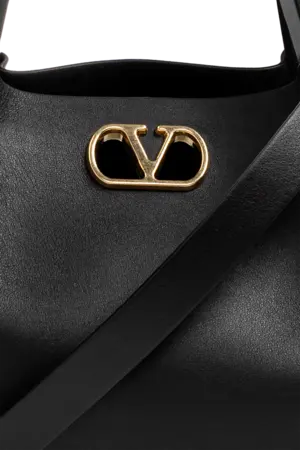 Valentino Garavani Leather Shopper Bag - Black