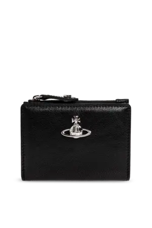 VIVIENNE WESTWOOD Leather Wallet With Logo - Black