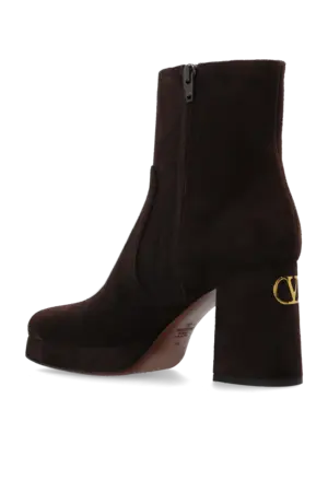 Valentino Garavani Suede Platform Ankle Boots