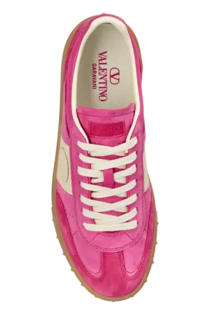 Valentino Garavani Suede Sports Shoes With Logo - Pink